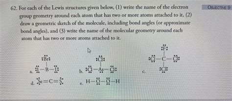 Solved For Each Of The Lewis Structures Given Below Chegg