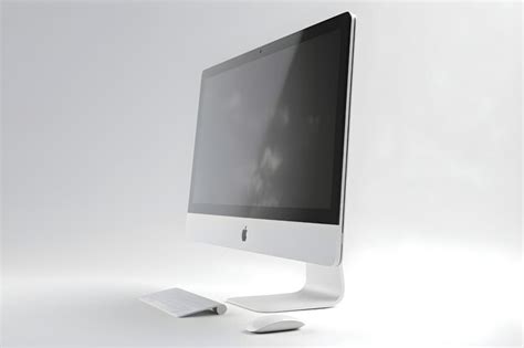 Premium Ai Image Modern Computer Monitor With Keyboard And Mouse On White Background 3d Rendering