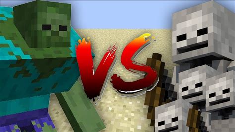Mutant Zombie Vs Skeleton Army In Minecraft Mob Battle Youtube