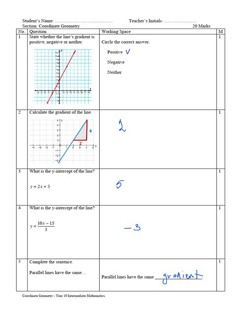 Coordinate Geometry Year 10 Pdf Analytic Geometry Equations