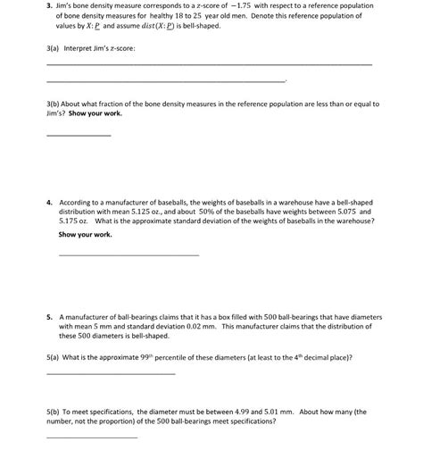 Solved 3 Jims Bone Density Measure Corresponds To A