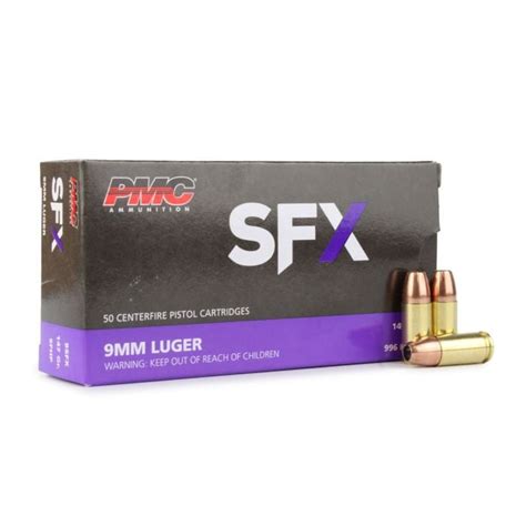Pmc Sfx 9mm Luger Ammo 147gr Sfhp 50 Rounds