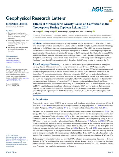 Pdf Effects Of Stratospheric Gravity Waves On Convection In The Troposphere During Typhoon