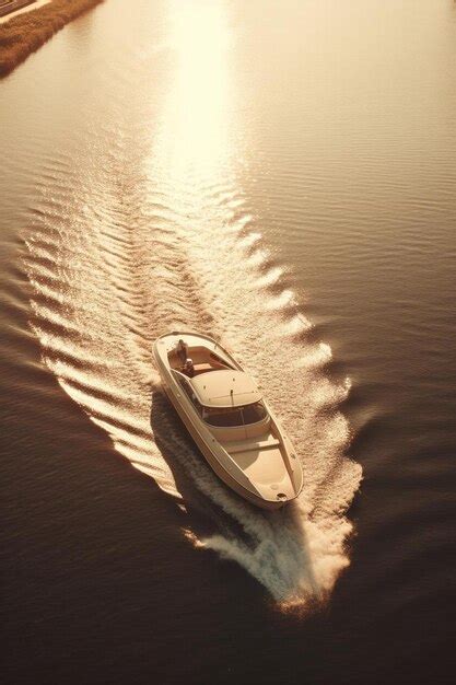 Premium Photo A Small Boat Traveling Across A Body Of Water