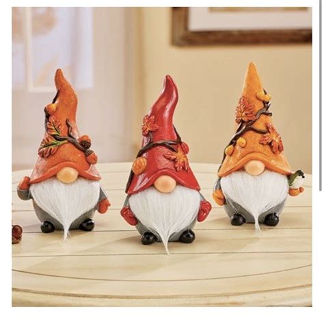 7in Tall Fall Autumn Gnomes 3 Pc Set Col Ebay Collections Etc