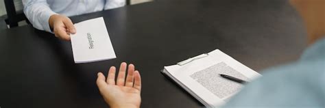 Premium Photo Resignation Concept Female Employee Sending Resignation Letter To Executive When