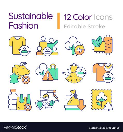 Editable Multicolor Thin Line Icons Royalty Free Vector