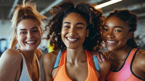 A Group Of Women Smiling At The Camera Premium Ai Generated Image