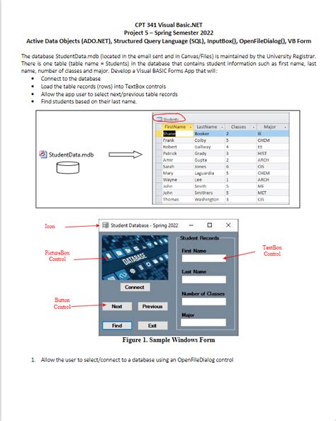 CPT 341 Visual Basic NET Project 5 Spring Semester Chegg
