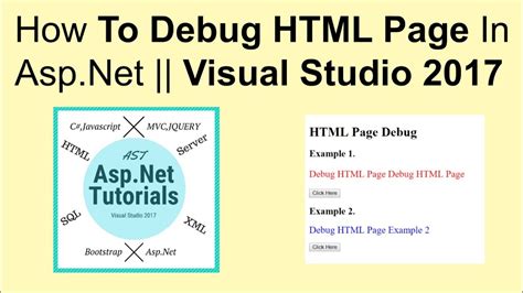Debug Html Page In Visual Studio 2017 Youtube