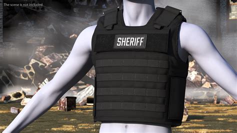 Sheriff Black Body Armor Carrier 3d Turbosquid 2098037
