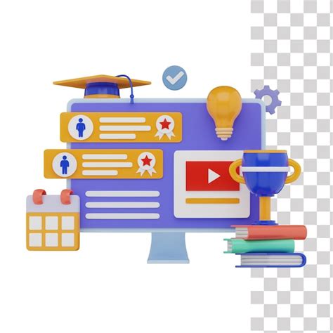 Premium Psd Online Learning Course App 3d Illustration