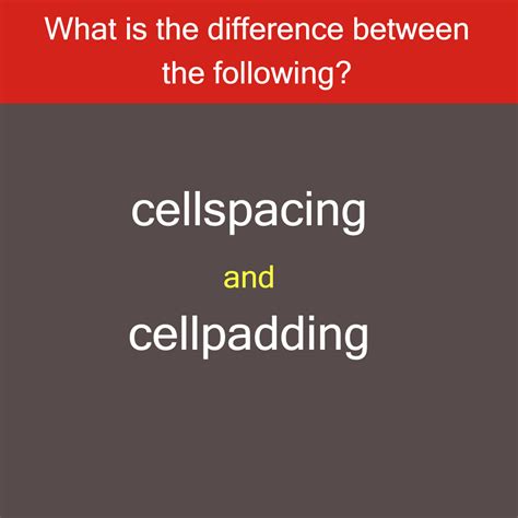 Pirple What Is The Difference Between Cellspacing And Cellpadding