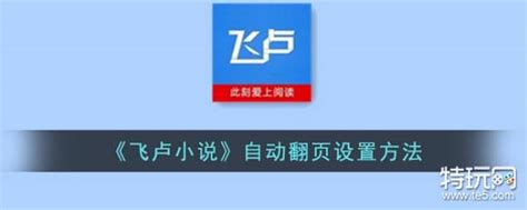 飞卢小说自动翻页设置方法 特玩网