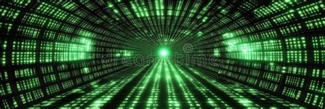 Digital Tunnel With Binary Code Cyberspace Concept Futuristic