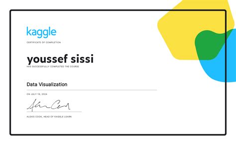 youssef sissi completed the data visualization course on kaggle
