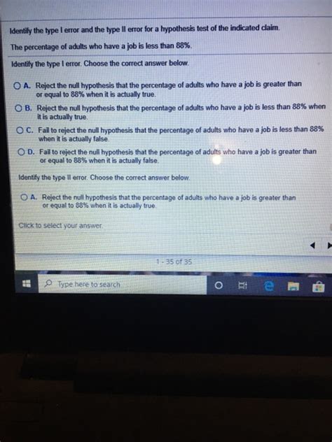 Solved Identify The Type I Error And The Type Ii Error For A