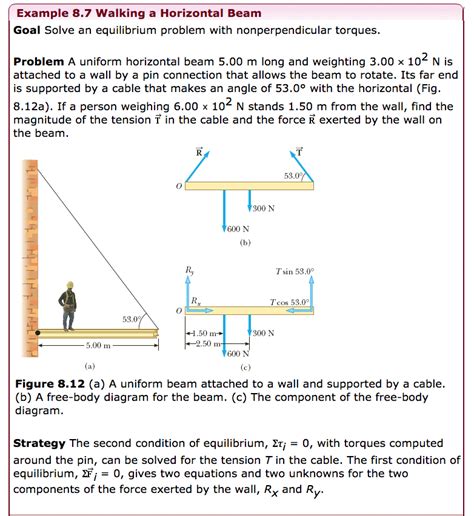 Solved Example 8 7 Walking A Horizontal Beam Goal Solve An Chegg Com