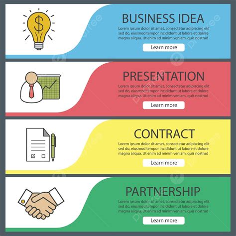 Business Banner Templates Set Navigation Graph Chart Vector Navigation