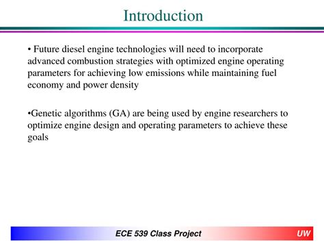 Ppt Engine Operating Parameter Optimization Using Genetic Algorithm