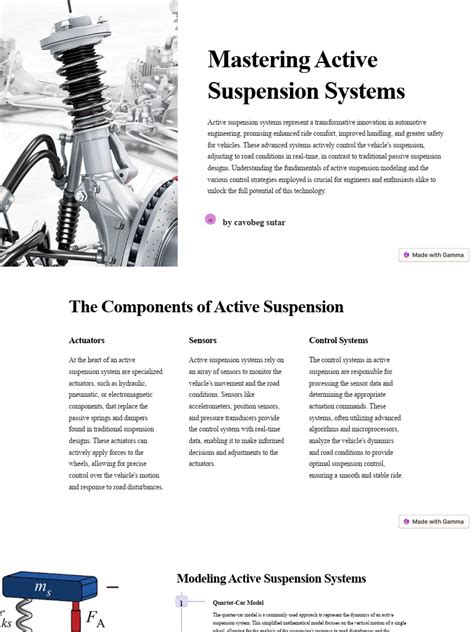 Active Suspension Systems Pdf Control Theory Reliability Engineering