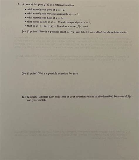 Solved 3 5 Points Suppose Fx Is A Rational Function