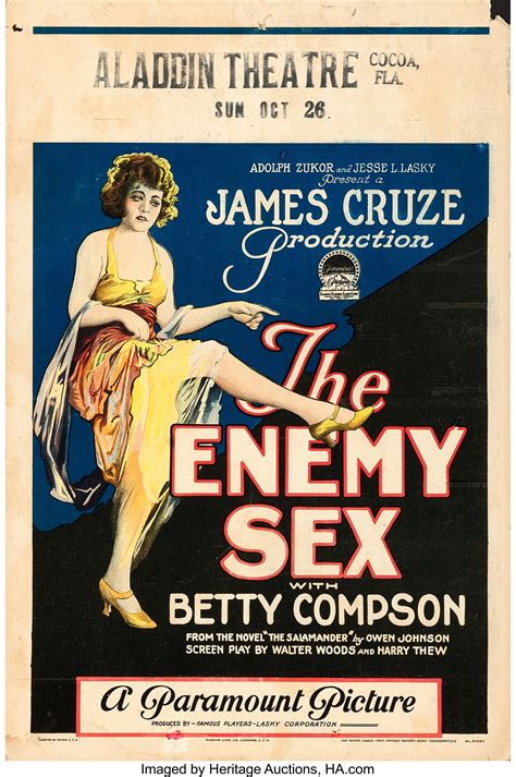 The Enemy Sex Paramount 1924 Fine Window Card 14 X 22 Lot