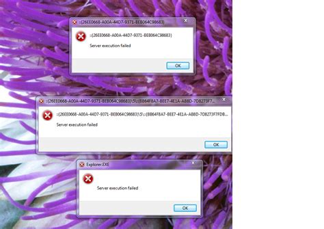 Server Execution Failed Errors On Windows 7 Microsoft Community