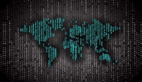 세계 이진 회로 기판 미래 기술 블루 Hud 사이버 보안 개념 배경 프리미엄 벡터