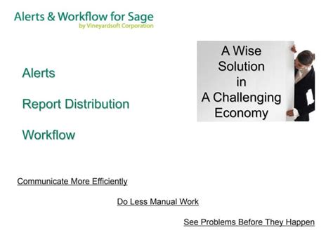 Alerts And Workflow For Sage Partner Ppt