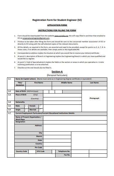 Free 51 Student Forms In Pdf Ms Word Excel