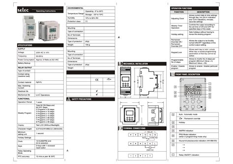 User Manual Selec Ts1w1 1 20a English 2 Pages
