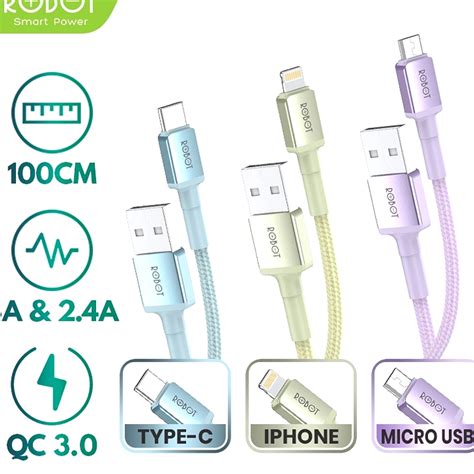 kabel data robot original kabel data tipe c micro usb murah