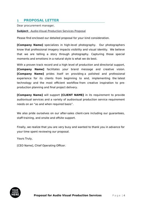 Audio Visual Production Services Proposal Template Rfply Proposal Templates Proposal