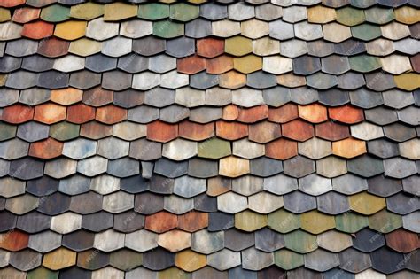 Premium Ai Image Textured Roof Tiles Overlapping In Rows