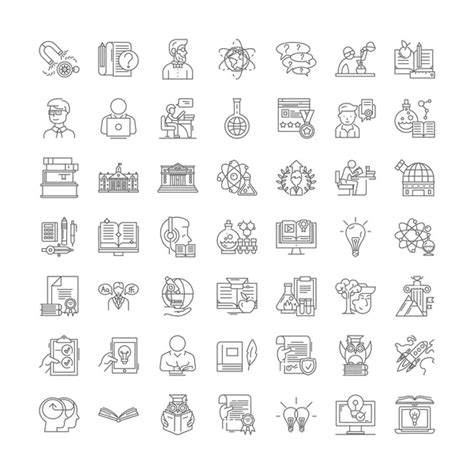 Programming Coding Linear Icons Signs Symbols Vector Line