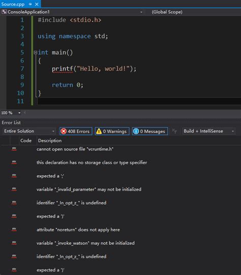 C My Visual Studio 2015 Cannot Find Essential Dependencies For