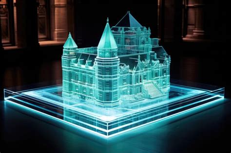 Premium Photo Holographic Display Of D Architectural Model