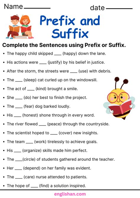 Prefix And Suffix Worksheets And Exercises • Englishan