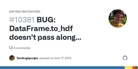 bug dataframe to hdf doesn t pass along min itemsize for index · issue 10381 · pandas dev
