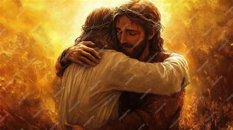 Embracing Love And Compassion The Symbolic Hug Of Jesus Christ In