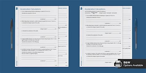 Acceleration Calculations Worksheet Ks3 Science Beyond