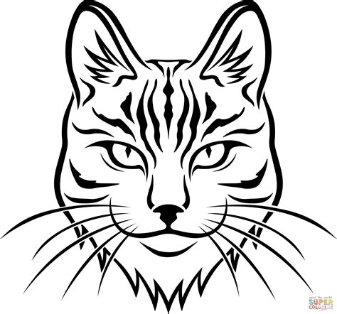Cat Face Coloring Page Free Printable Coloring Pages