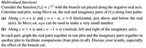 solved multivalued functions consider the function f z z1 2