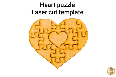 Heart Puzzle Couple T Laser Cut Vector Glowforge Svg Diy