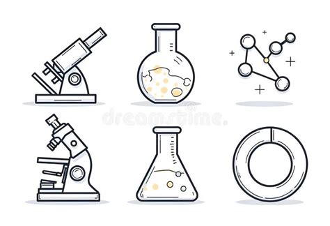 Scientific Illustration Featuring Six Items Stock Illustration
