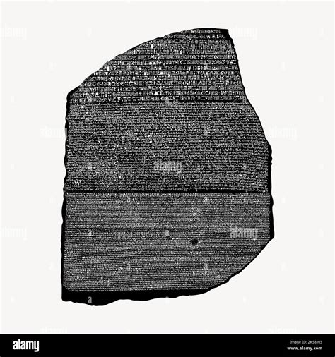 Rosetta Stone Drawing Ancient Object Illustration Vector Stock Vector