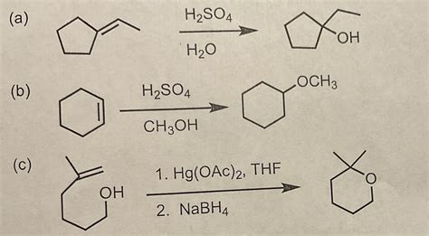 Solved A B C 1 Hg Oac 2 Thf 2 Nabh4