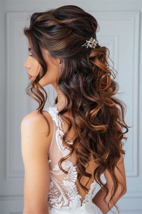61 Creative Wedding Hairstyles For Brides Rocking Curly Hair Long