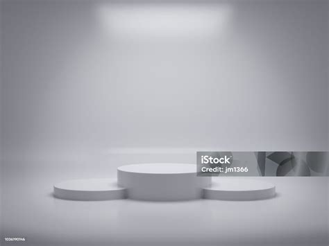 페데스탈 디스플레이 디자인 빈 제품에 대 한 플랫폼에 대 한 화이트 룸3d 렌더링 추상적인에 대한 스톡 사진 및 기타 이미지 추상적인 흰색 가구 Istock
